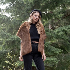 1950's Fur Stole, Ginger Mink Fur Cape Coat, Bridal Bolero, Fur Scarf ...