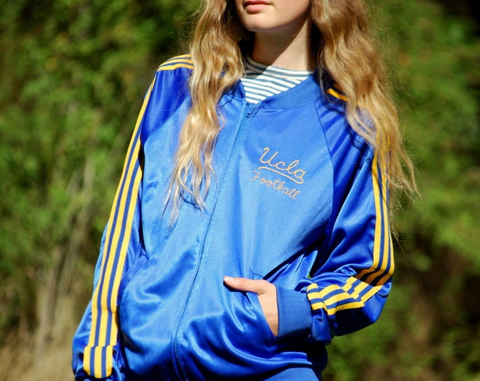 70s UCLA Track Jacket, 1970s Football Varsity Jacket, Blue + Yellow ...
