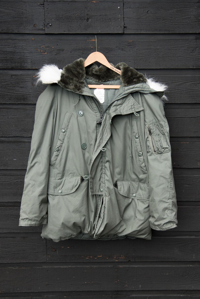 70s Vintage Parka Coat Cold Weather Fur Hood Parka N-3B | Etsy