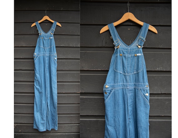 Vintage Lee Denim Overalls, 1960s XS Small Blue Jean Vintage Lee Denim Overalls, 1960s XS Small Blue Jean