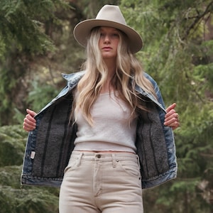 Vintage Levis Denim Jacket, Custom Painted Lotus Blanket Lined Denim Jacket, Vintage Levi Jacket ...