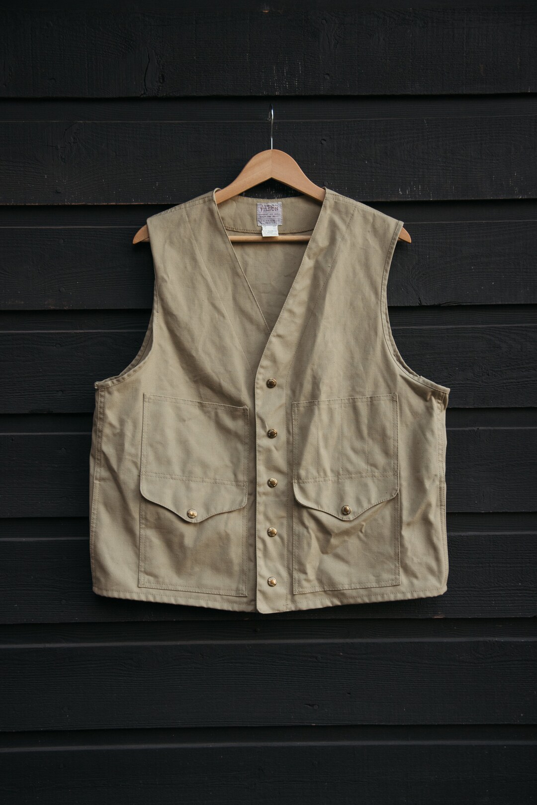 Vintage Duck Canvas Filson Vest, Tan Cotton Men's Vest, Outdoors ...