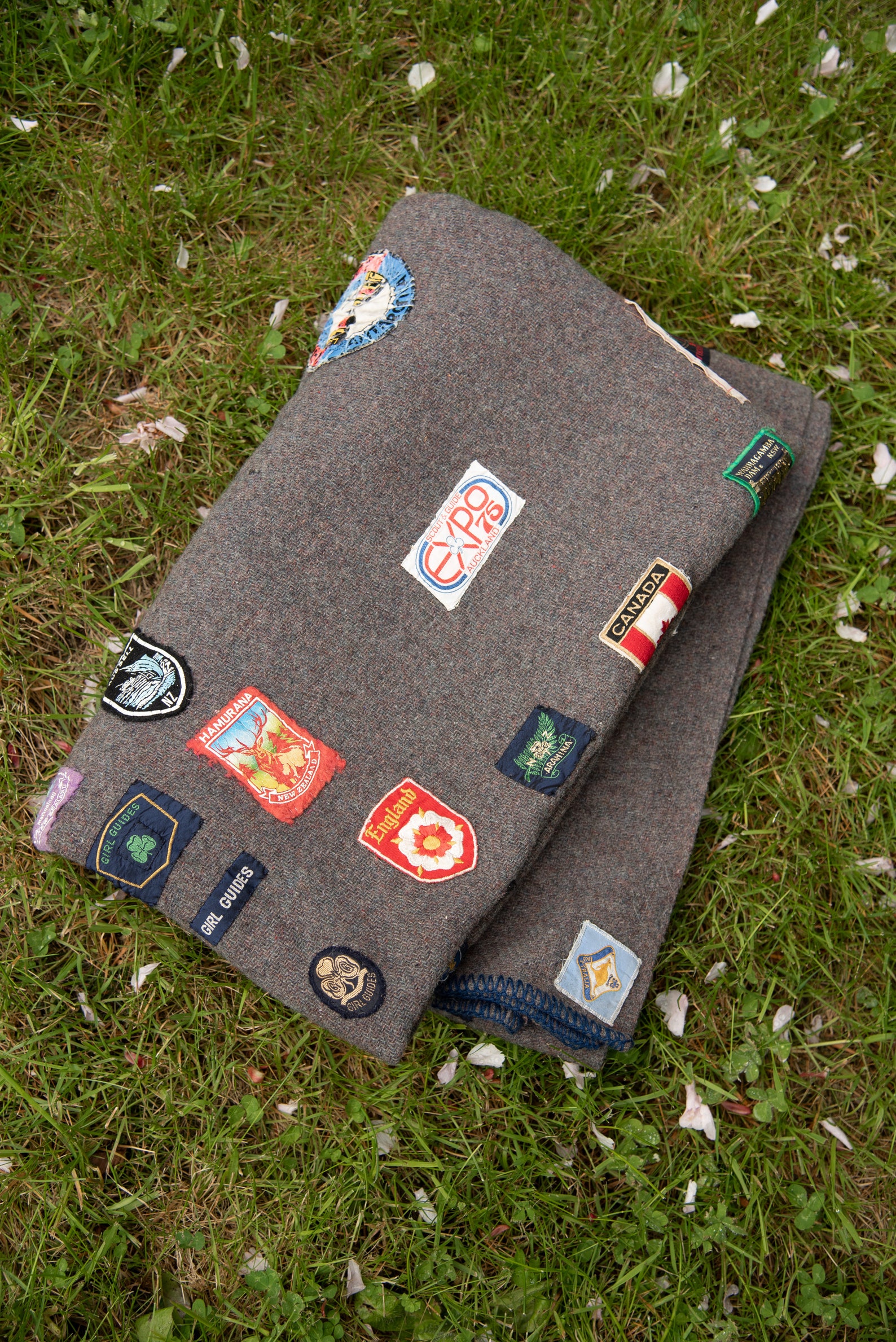 Vintage 60s 70s Boy Scouts Girl Guides Campfire Blanket With Patches ...