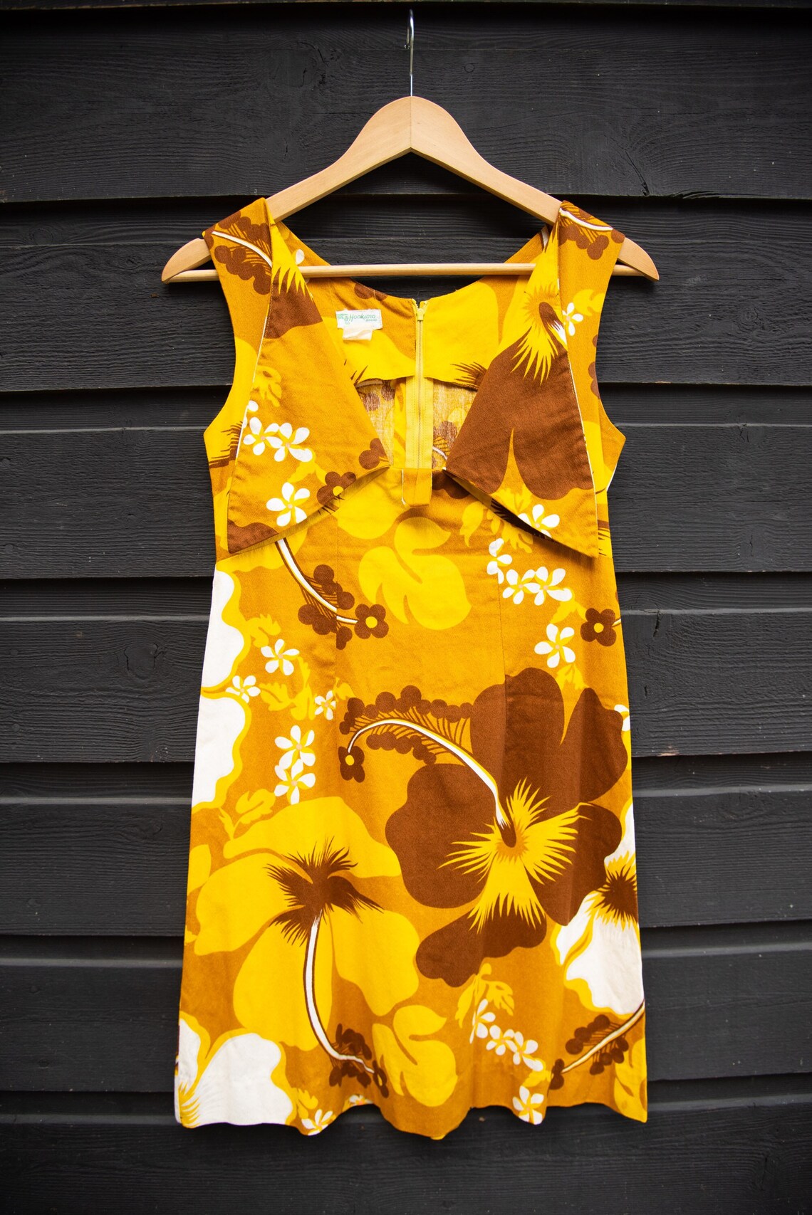 Vintage Hawaiian Mini Dress, Hookano Psychedelic 1960s Cotton Bow ...