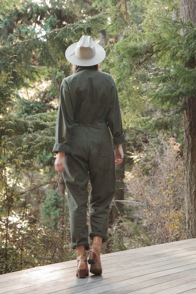 70's Flyer's Coveralls Flight Suit, Olive Drab Flight Mechanic ...