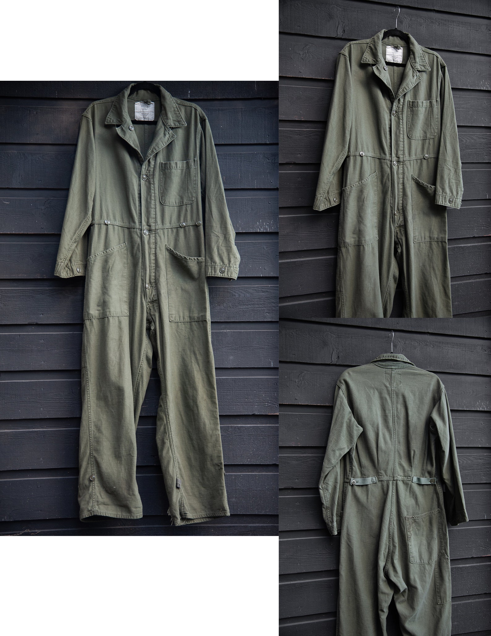 70's Flyer's Coveralls Flight Suit, Olive Drab Flight Mechanic ...