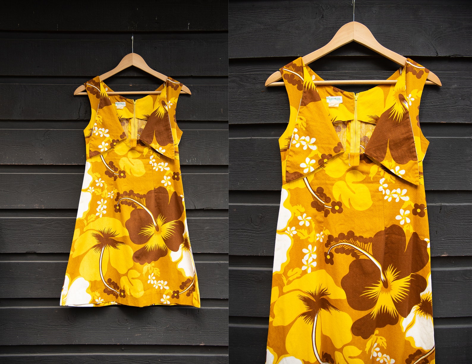 Vintage Hawaiian Mini Dress, Hookano Psychedelic 1960s Cotton Bow ...
