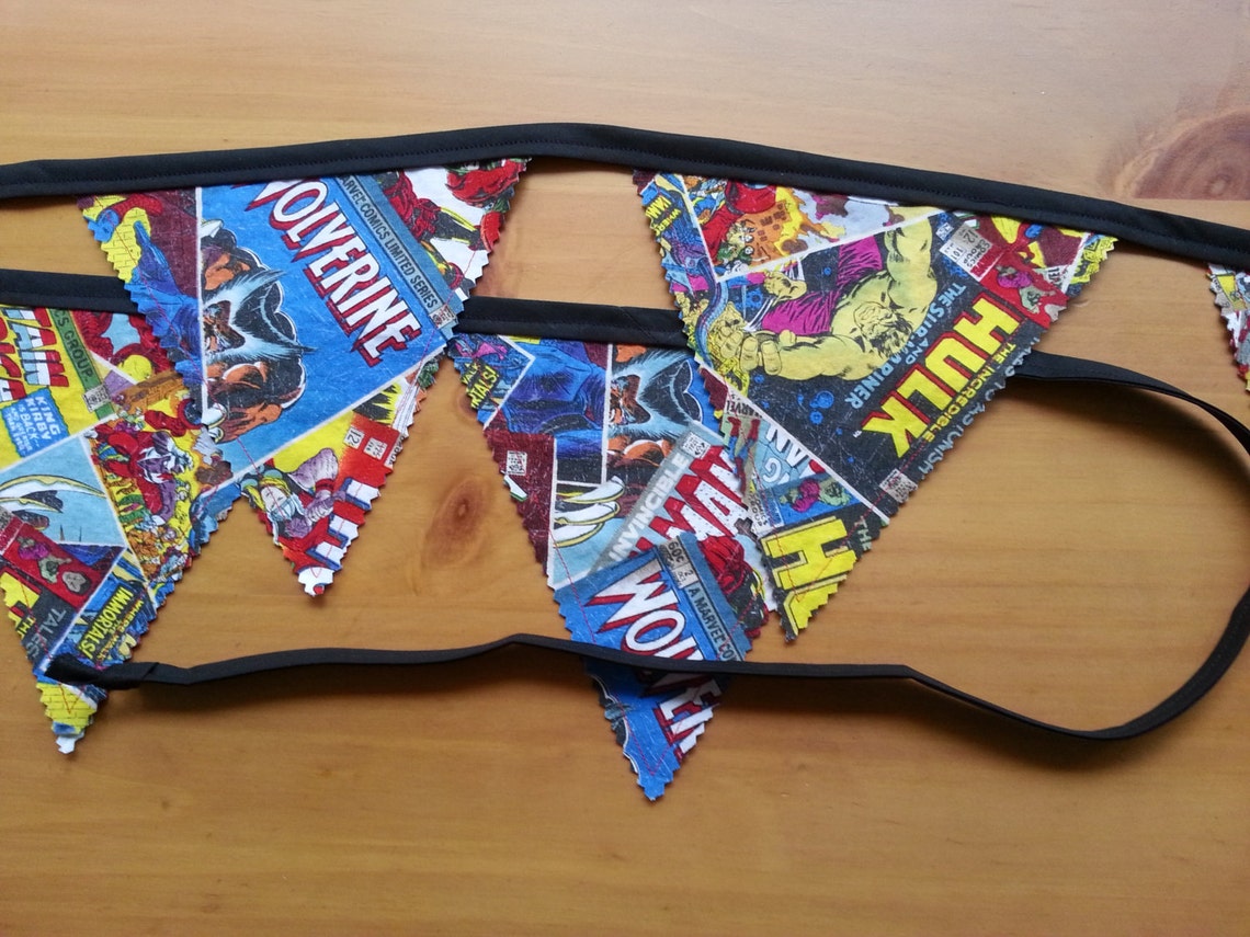 Superhero Party Banner Marvel Comics Bunting Avengers | Etsy