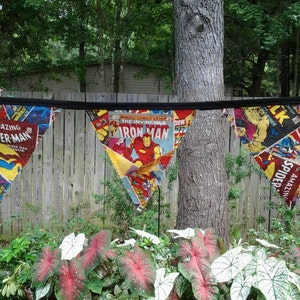 Superhero Party Banner Marvel Comics Bunting Avengers - Etsy