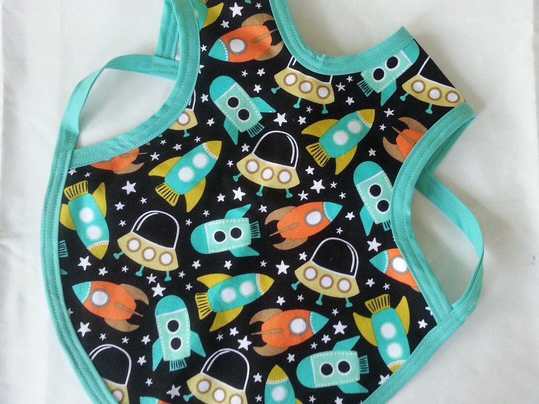 Spaceship Baby Apron Bib, Outer Space Bapron With Spaceships, Rockets ...