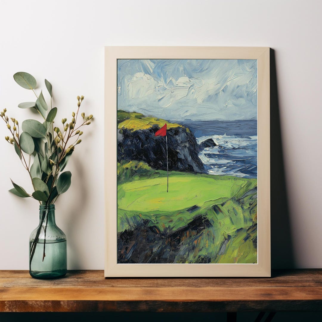 Coastal Golf Course Print: Abstract California Cliffs (digital Download ...