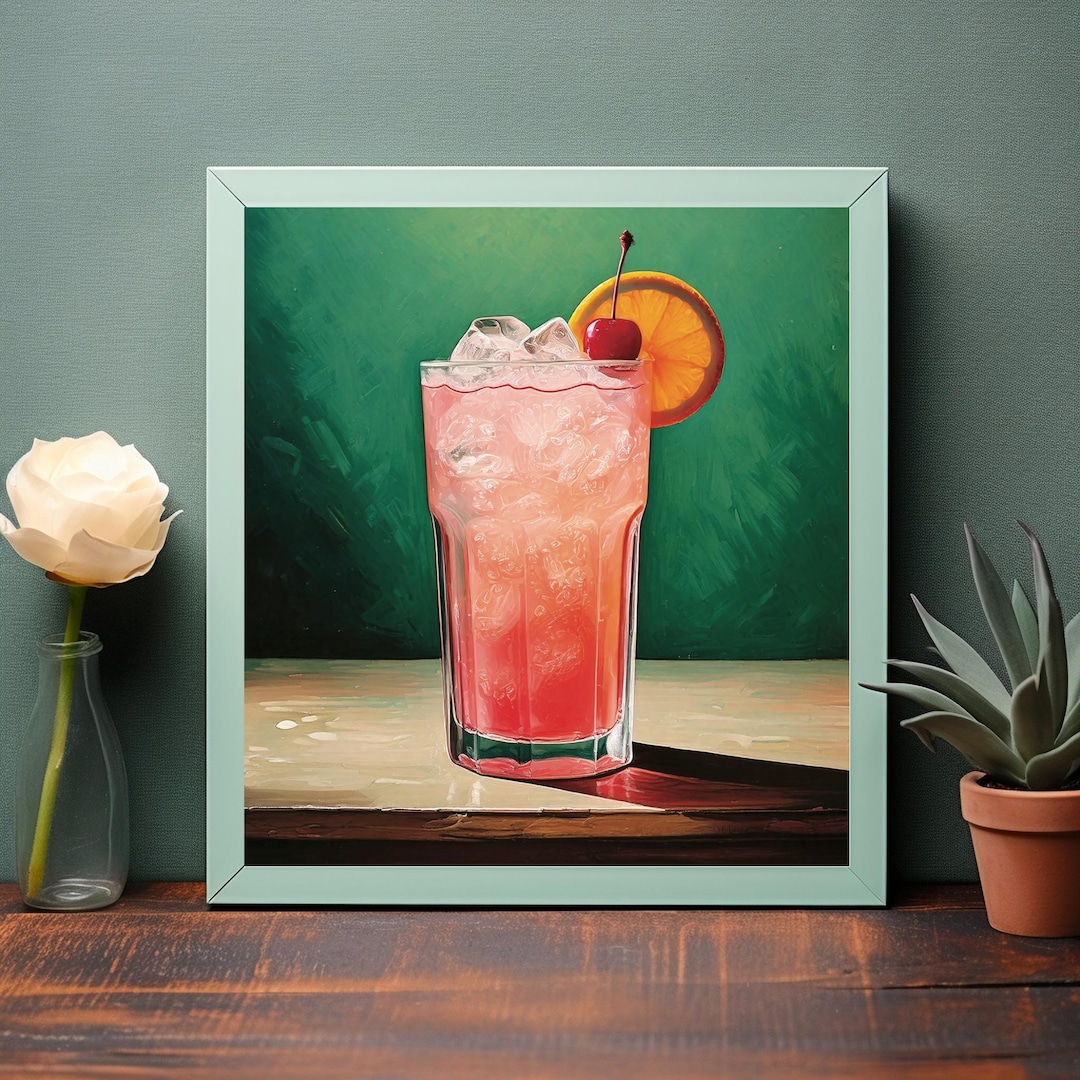 The Azalea - Cocktail Wall Art - Digital Wall Art for Home Decor and ...