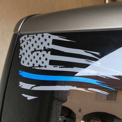 American Flag Blue Line Custom Vinyl Decal Sticker Choose - Etsy