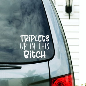 Triplets up in This B*tch Custom Vinyl Decal Sticker - Choose Your ...