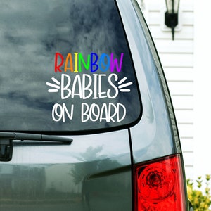 Rainbow Babies on Board Custom Vinyl Decal Sticker - Choose Your Color ...