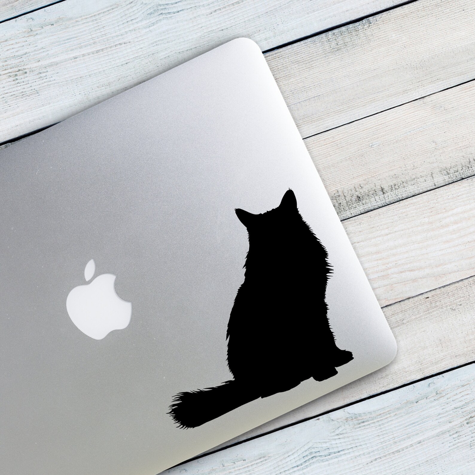 Longhair Cat Silhouette Custom Vinyl Decal Sticker - Choose Your Color ...