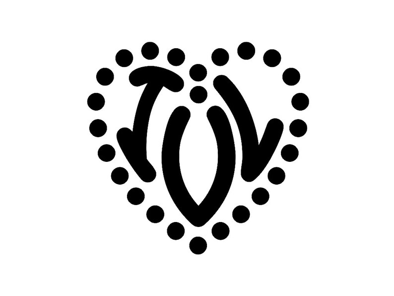 Custom Heart Monogram Vinyl Decal Sticker H4 Choose Your - Etsy