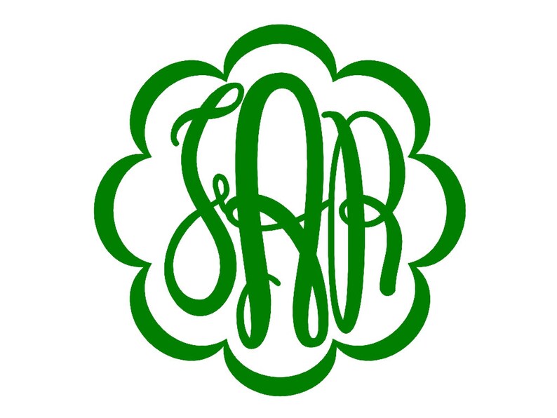 Custom Flower Border Monogram R6 Vinyl Decal Sticker Choose - Etsy