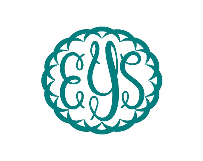 Custom Flower Border Monogram R6 Vinyl Decal Sticker Choose - Etsy