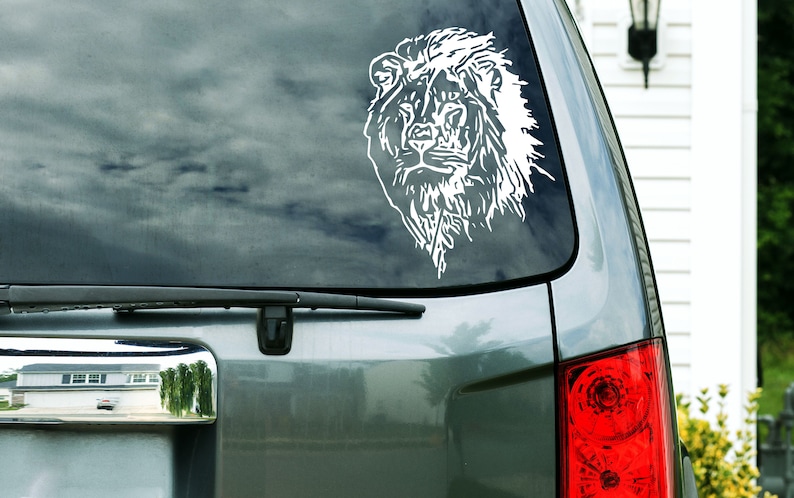 Lion V3 Custom Vinyl Decal Sticker - Choose Your Color - Lion Head ...