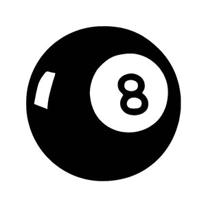 8 Ball Custom Vinyl Decal Sticker Choose Your Color and Size - Etsy