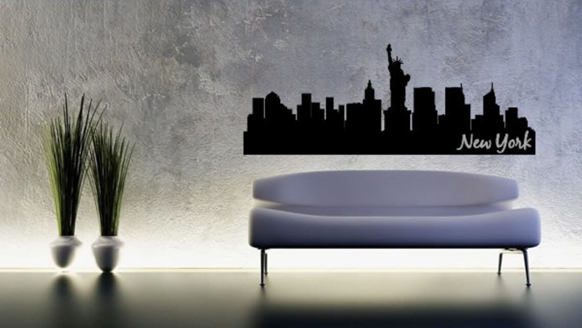 New York City Skyline Wall Decal - Choose Your Size - Nyc Skyline Art ...