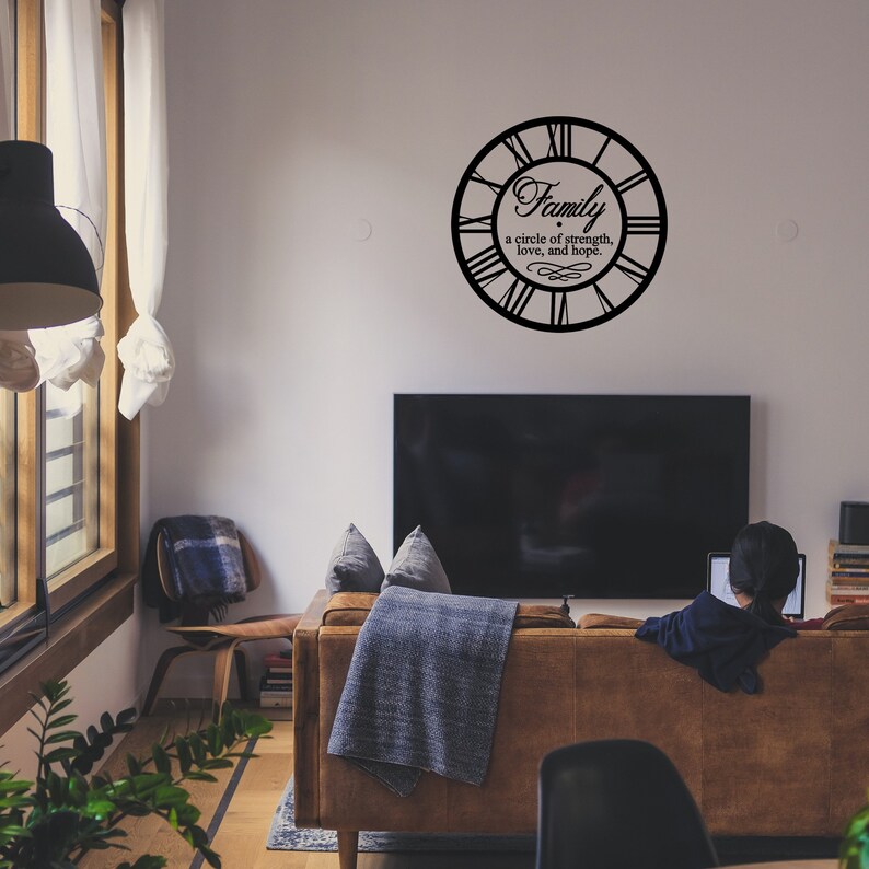 Family Clock Quote Wall Decal Choose Your Size and Color - Etsy