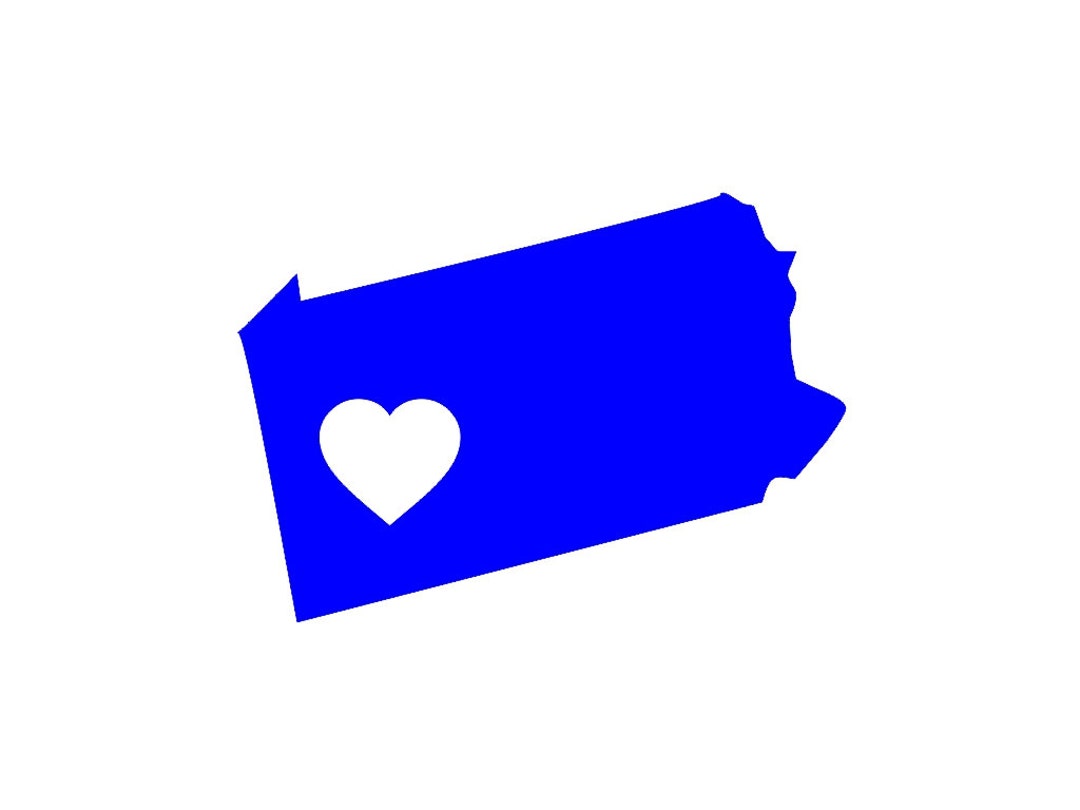 Pennsylvania Love Custom Vinyl Decal Sticker - Choose Your Color and ...