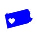 Pennsylvania Love Custom Vinyl Decal Sticker Choose Your Color and Size ...