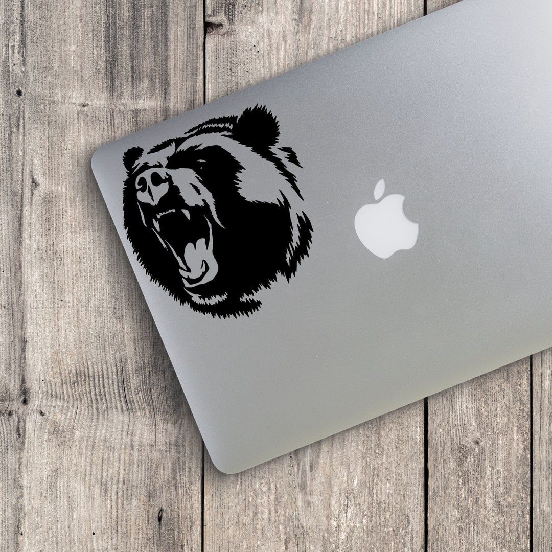 Bear Custom Vinyl Decal Sticker - Choose Your Color - Bear Head Decal ...