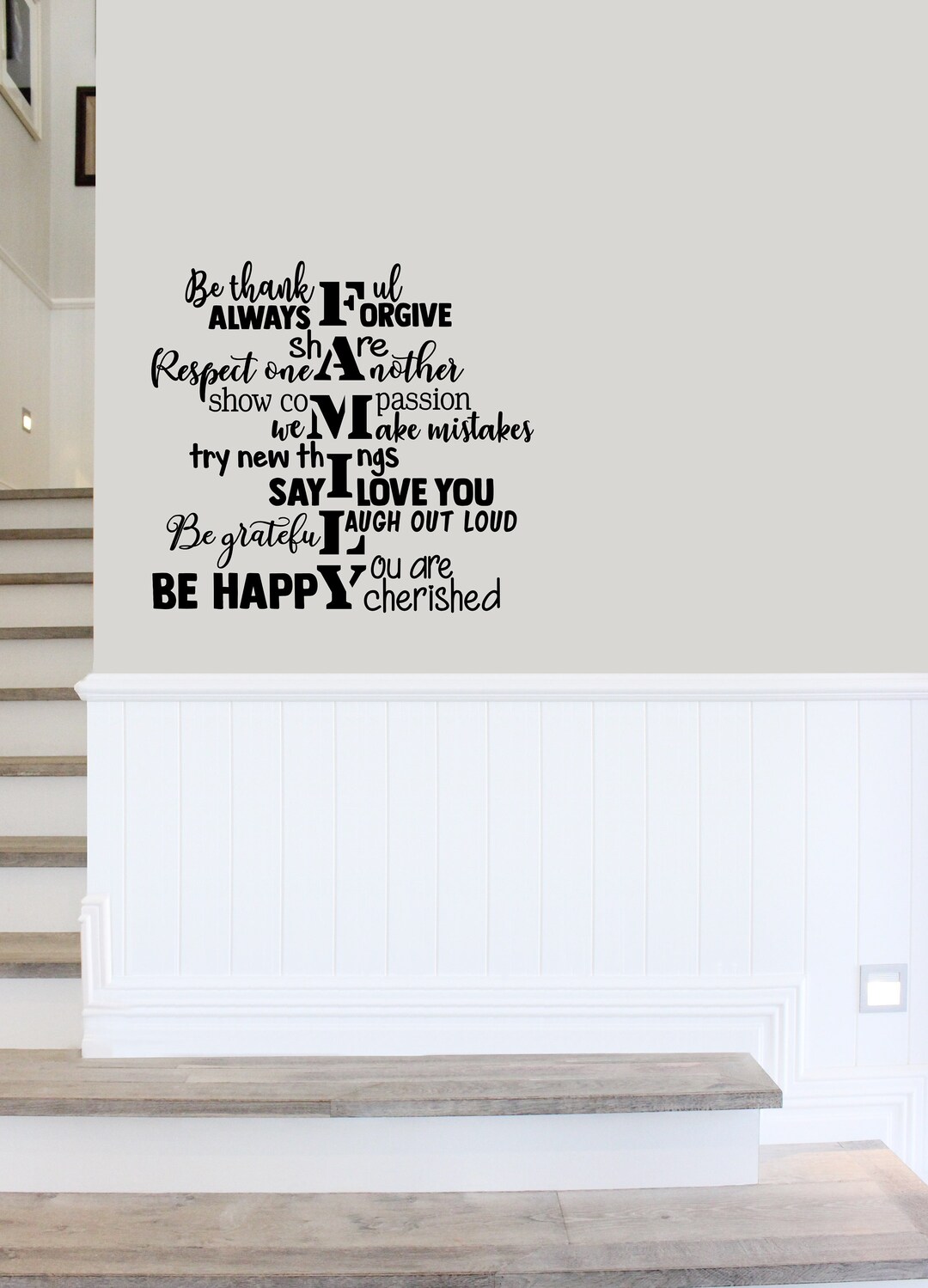 Family Word Art Wall Decal - Choose Your Size and Color - Stairway Wall ...