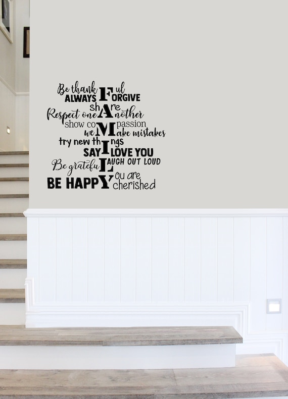 Family Word Art Wall Decal Choose Your Size and Color | Etsy