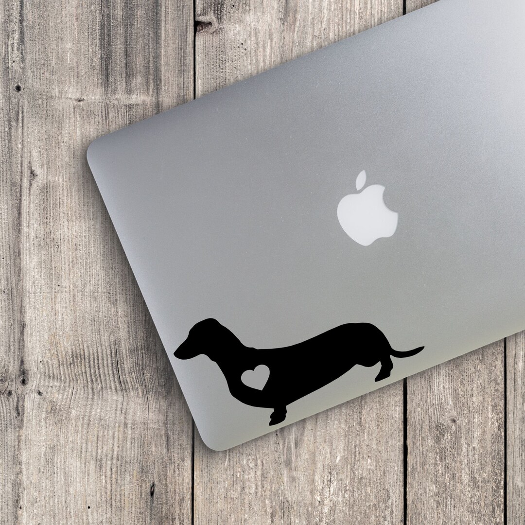 Dachshund V2 Vinyl Decal With Heart Cutout, Dachshund Sticker, Gift for ...