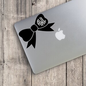 Bow Monogram Custom Vinyl Decal Sticker - Choose Your Color and Size ...