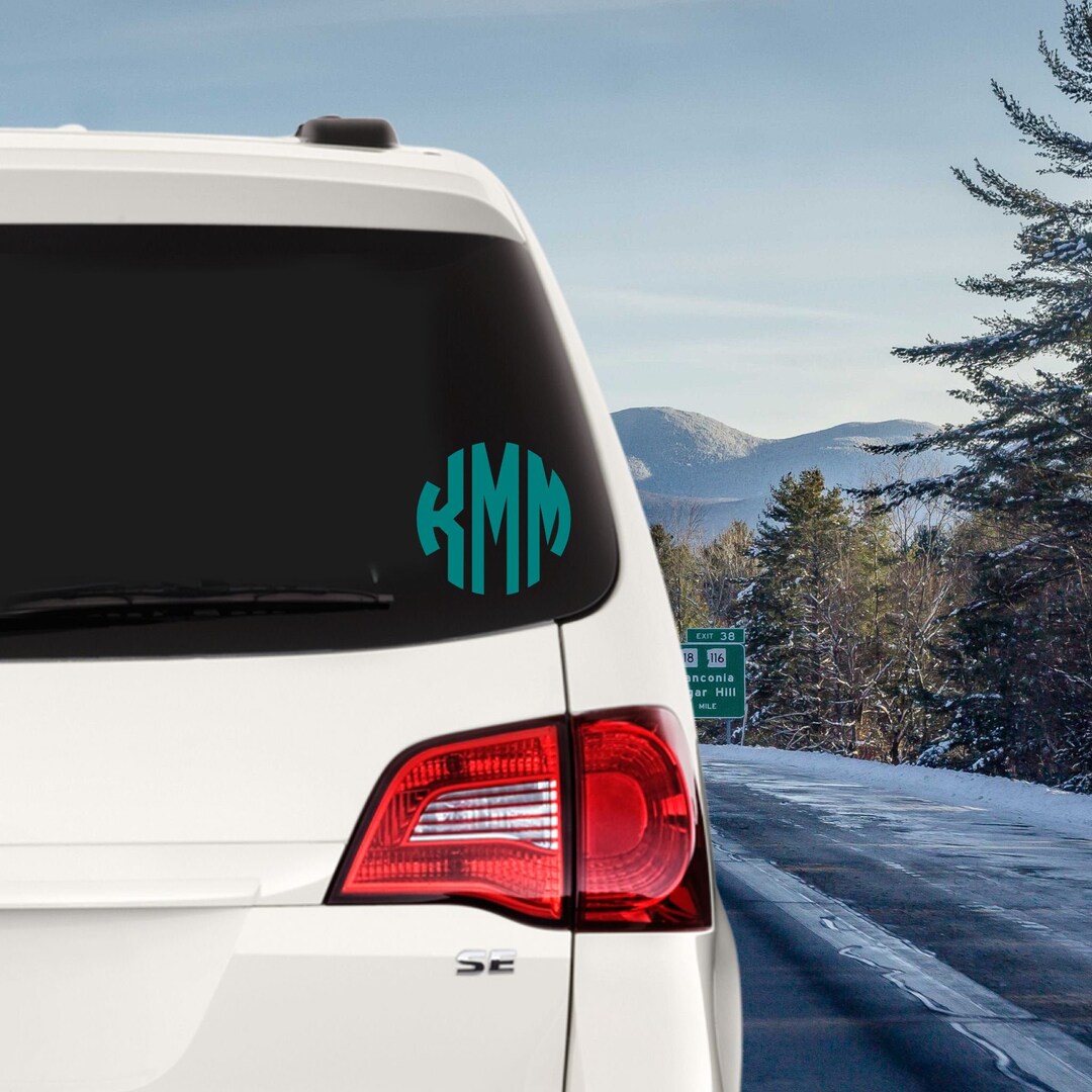 Custom Circle Monogram Vinyl Decal Sticker C1 - Choose Your Size, Color ...