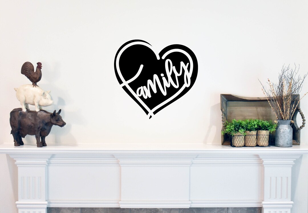 Family Heart Wall Decal - Choose Your Size and Color - Stairway Wall ...