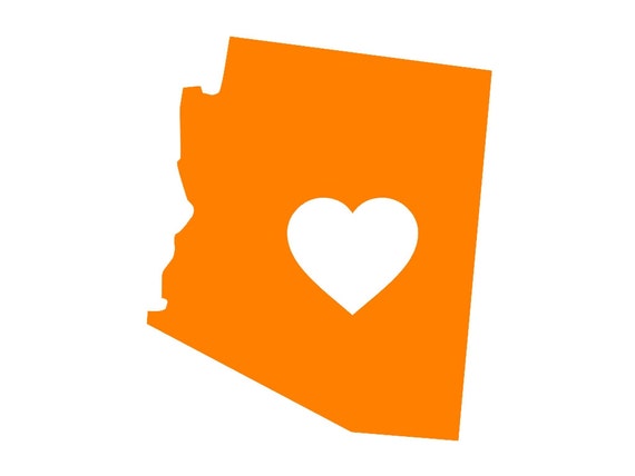 I Love Arizona Custom Vinyl Decal Sticker Choose Your Color - Etsy