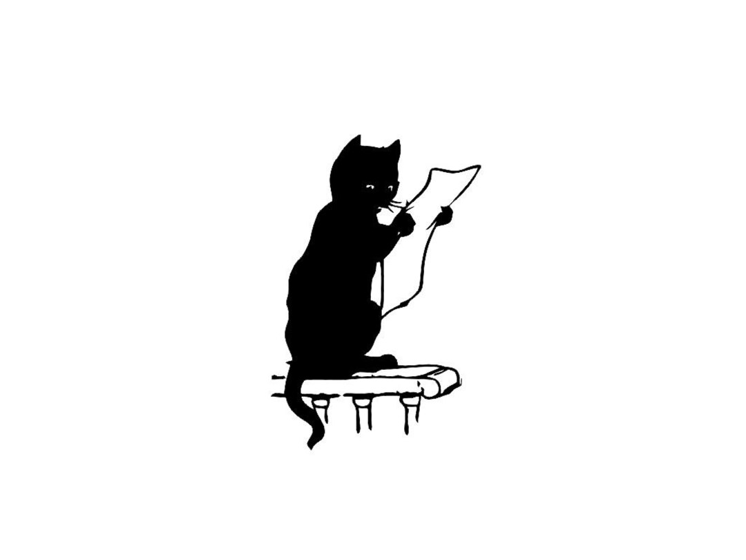 Cat Reading Custom Vinyl Decal Sticker - Choose Your Color and Size - Etsy