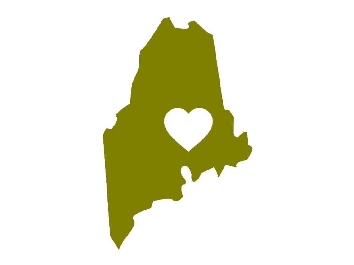I Love Maine Custom Vinyl Decal Sticker - Choose Your Color and Size - Etsy
