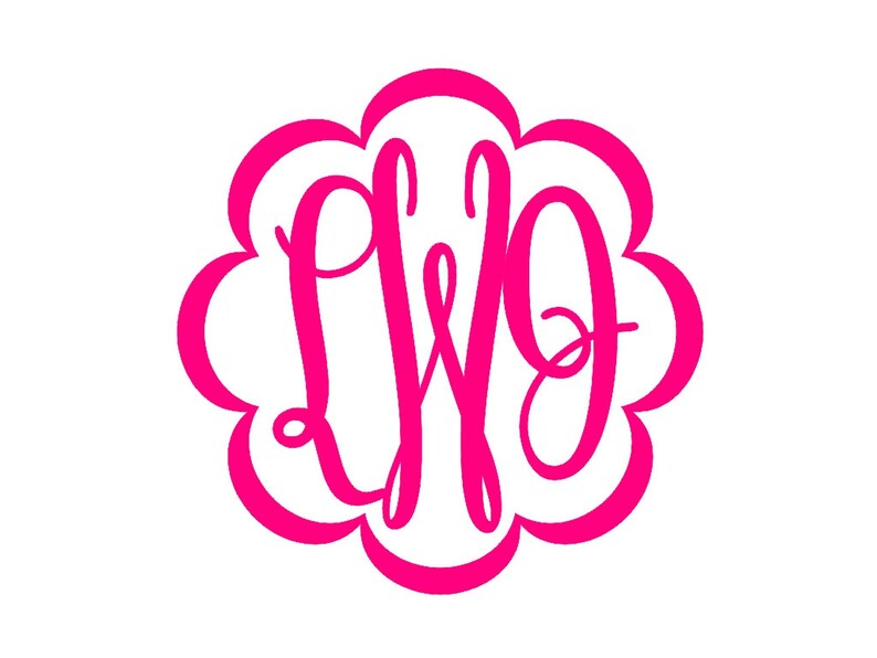 Custom Flower Border Monogram R6 Vinyl Decal Sticker Choose | Etsy