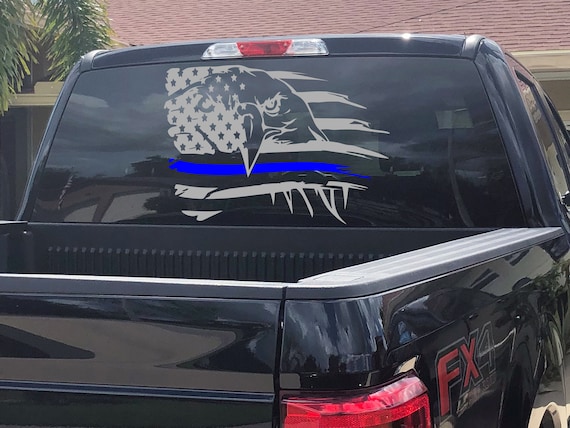 Eagle American Flag Blue Line Custom Vinyl Decal Sticker - Etsy