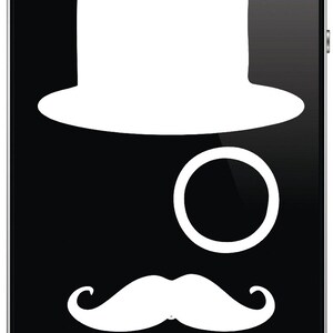 Tophat Monocle Mustache Custom Vinyl Decal Sticker - Choose Your Color ...