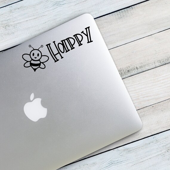 Bee Happy Custom Vinyl Decal Sticker Choose Your Color and | Etsy
