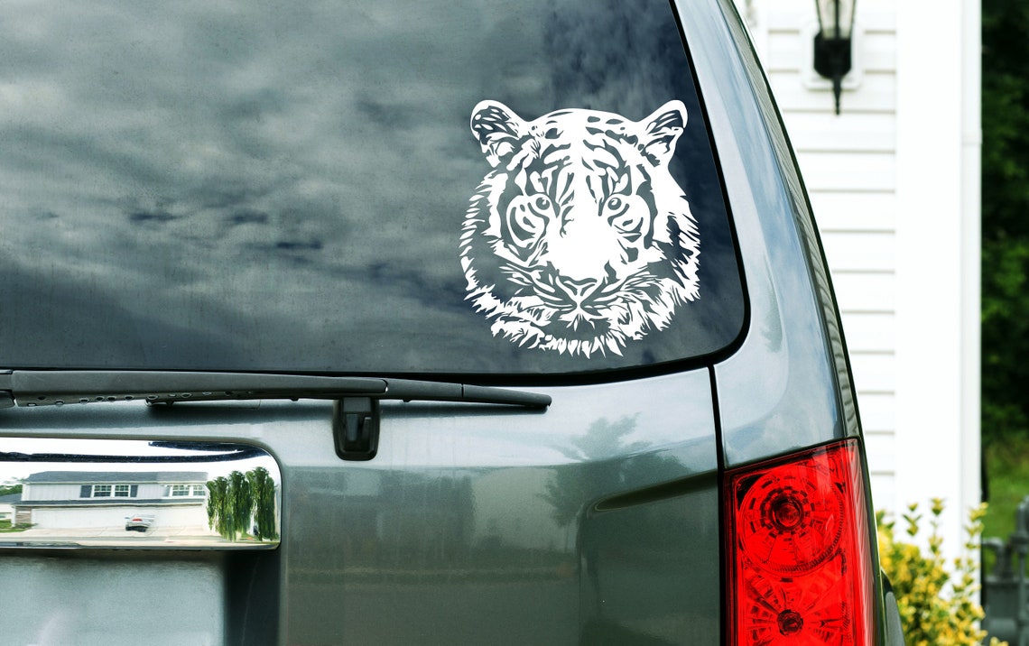Tiger V3 Custom Vinyl Decal Sticker - Choose Your Color - Tiger Head ...