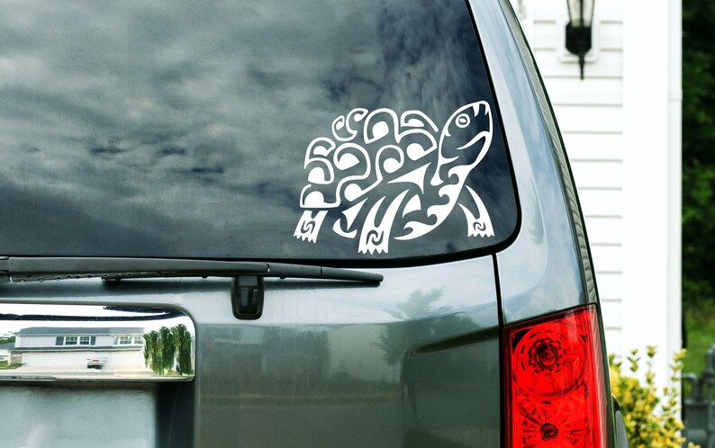 Tribal Tortoise Custom Vinyl Decal Sticker Choose Your Color | Etsy