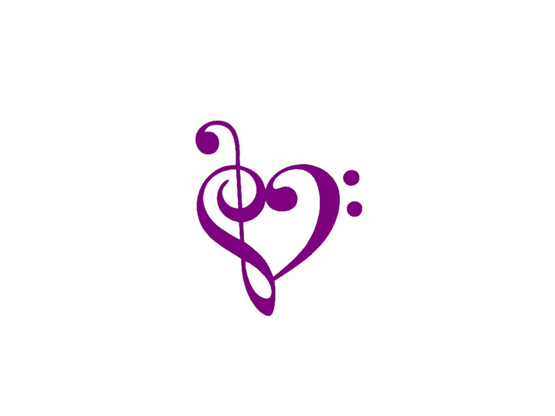 Music Heart Custom Vinyl Decal Sticker - Choose Your Color and Size - Etsy