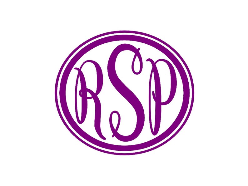 Custom Oval O8 Border Monogram Vinyl Decal Sticker - Choose Your Size ...