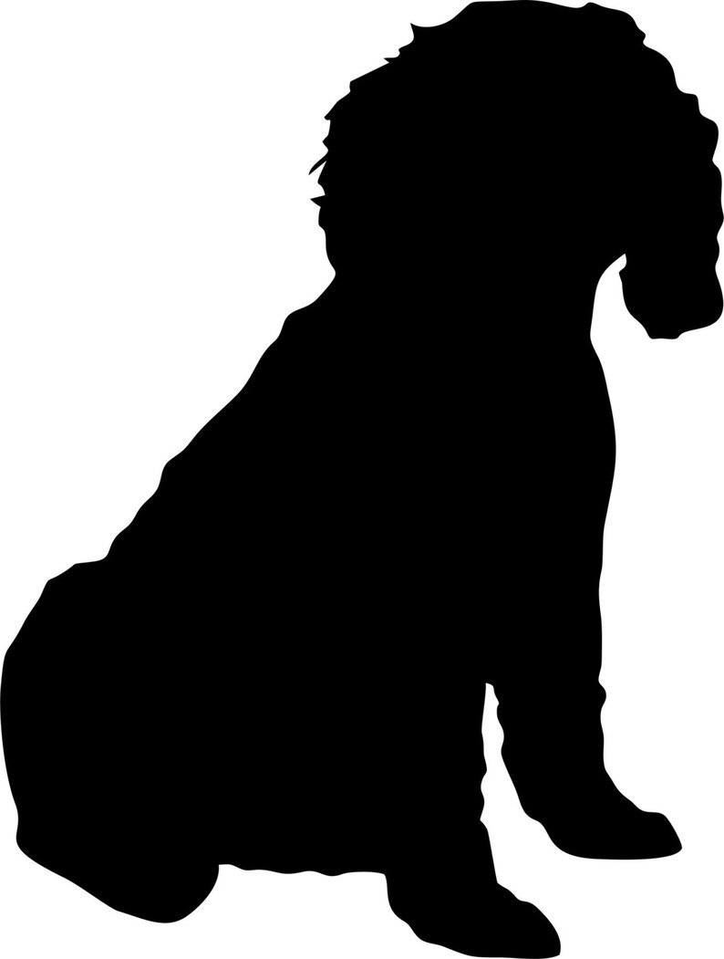 Cockapoo Sitting Mixed Dog Breed Silhouette Custom Vinyl Decal Sticker ...