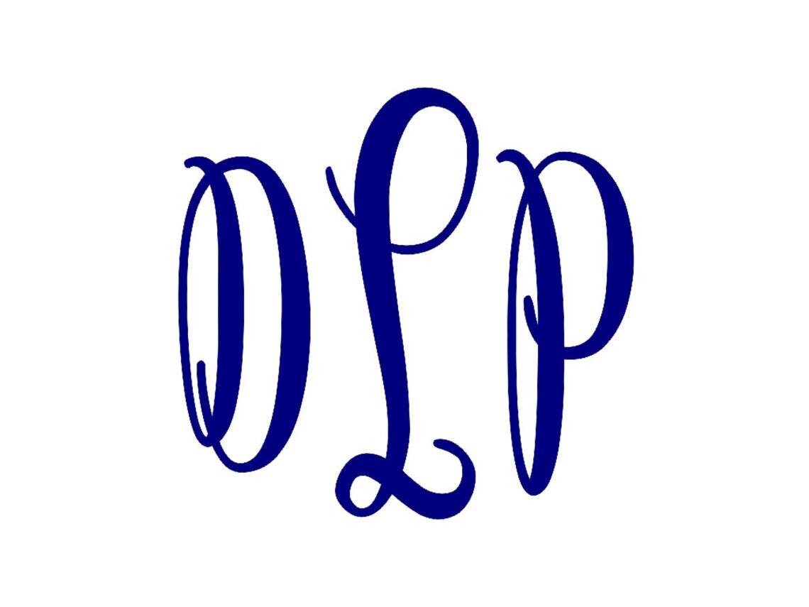 Decal - Custom Oval Monogram Vinyl Decal O9 - Choose Your Size, Color ...