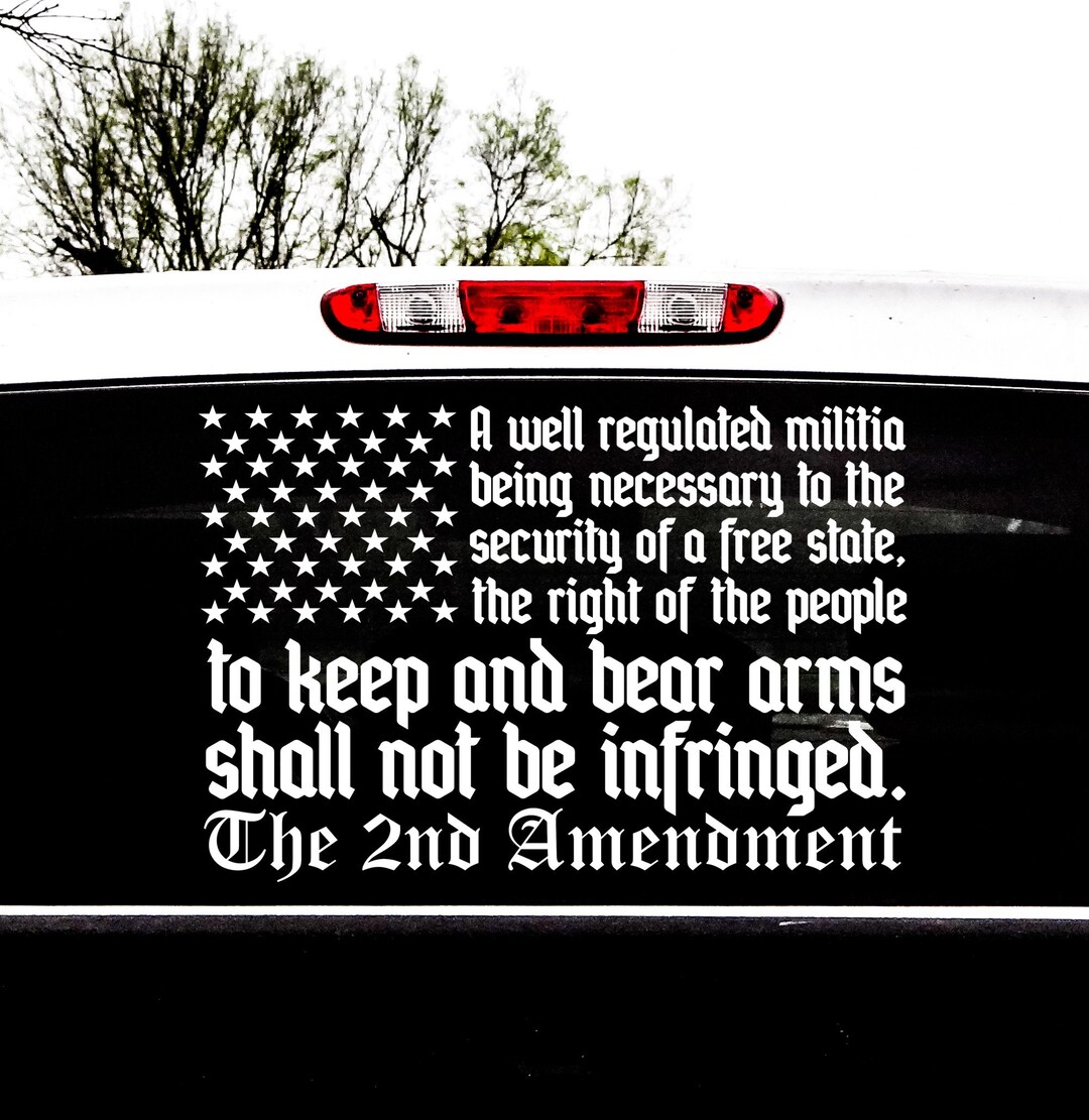 2nd Amendment Flag Custom Vinyl Decal Sticker - Choose Your Color ...
